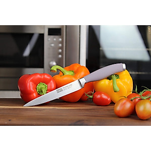 Taylors Eye Witness Syracuse Kitchen Knife 3pce Set - Paring 8cm/3.5”, Chefs 15cm/6” & Cooks All Purpose 13cm/5” Cutting Edge. Ultra Fine, Razor Sharp Blade. Soft Textured Grip Berry Colour Handle