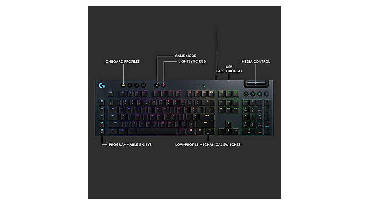 Logitech G815 RGB Mechanical Gaming Keyboard - Ultra-Thin & Customizable
