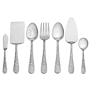 International Silver Garland Frost 67-Piece Stainless Steel Flatware Set with Serving Utensil Set, Service for 12