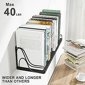 SRIWATANA Floating Shelves Wall Mounted Set of 3, Storage and Decorative Wood Shelf for Bathroom, Bedroom, Living Room, Kitchen, Laundry Room (Black)