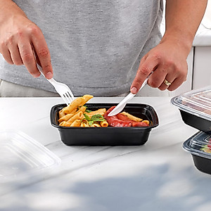 Comfy Package [Case of 150 24 oz. 1 Compartment Meal Prep Containers Reusable - Microwaveable, Dishwasher and Freezer Safe, BPA-Free, Portion Control and Convenience Food Storage with Lids, Stackable