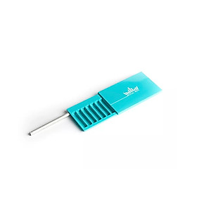 Generic Original Royal Box Turquoise Blue 8 Compartment Snuff Storage Box with Built in 3"" Metal Alloy Straw, Black