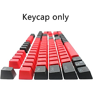 Meideli 104Pcs Gaming Keyboard Caps, Universal Keycaps for Mechanical Keyboard, ABS Backlight Wear-Resistant Key Caps Replacement Keyboard Accessories Black Red