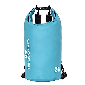 ROCK CLOUD Dry Bag Waterproof 20L Dry Sack for Kayaking Rafting Boating Beach Surfing Swimming Canoe Camping Hiking Fishing Ski, Lake Blue