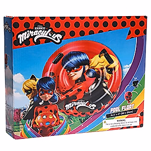 Miraculous Ladybug Officially Licensed Pool Float Raft Inflatable Tube – 30 Inches – Ladybug & Cat Noir – Ring Float – Inner Tube Floatie Perfect for Beach, Pool, Lake – Swimming Ring