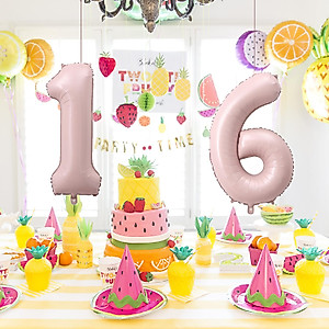YFHVJTKO 40 Inch Number 12 Foil Balloons 12th Celebration Decorations for Happy 12th Birthday Party Wedding Bridal Shower Engagement Photo Shoot Anniversary Decoration, Number 12 Baby pink Balloon