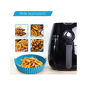 Silicone Air Fryer Basket 2pcs, Air Fryer Silicone Liners for 3-5QT Reusable Air Fryer Liners Silicone - 7.5inch Airfryer Liners, Non Stick Air fryer Accessories