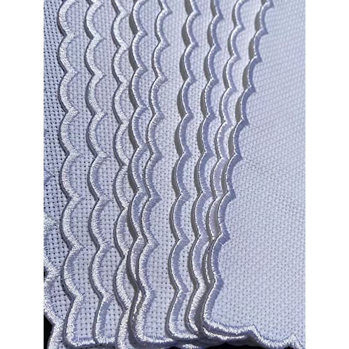 10pcs Pure White Embroidery Edged Book Mark to Cross Stitch, Blank Cross Stitch Bookmark for DIY