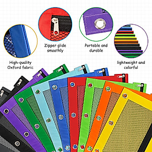 IKAYAS 20 Pack Pencil Pouch for 3 Ring Binder bulk Binder Pencil Pouch with Zipper, Pencil Pouches Pencil Bags for Classroom bulk Pencil Box Pencil Case for Storing School Students Teacher Supplies