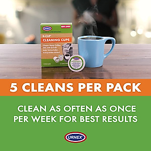 Urnex Cleaning Pods - 5 Pods - Compatible with Keurig 1.0 & 2.0 and All Single Serve Coffee Machines
