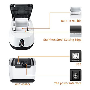 ienRon Thermal Receipt Printer, 58mm Max-Width POS Printer with High-Speed Printing and Advanced Thermal Technology, Support ESC/POS Window Linux Operating System Printing
