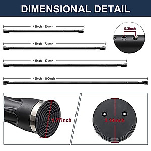 Shower curtain rod，Black shower curtain rods No Drilling Expandable Spring Loaded Curtain Tension Rod Adjustable 43 to 73 inch doesn't rust
