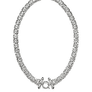 Ross-Simons Sterling Silver Byzantine Necklace With Black Onyx. 16 inches