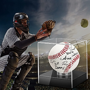 Baseball Display Case, Acrylic Baseball Case for Display, UV Protected Baseball Display Cube, Baseball Display Case for Memorabilia Baseball, Autographed Baseball Clear Display Case (1)