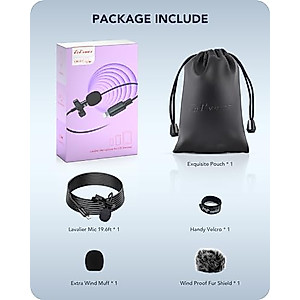 PoP voice Professional Lavalier Microphone for iPhone Wired Lapel Mic for Video Recording (16.4FT)