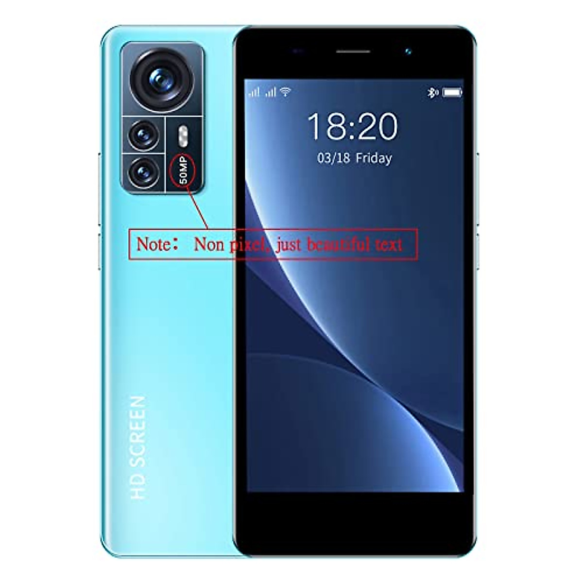 Unlocked Cell Phones, 12 Pro Android 5.1 Smart Phone HD Full Screen Phone, Dual SIM Smartphones, 2+8GB RAM 5.0inch Face ID Mobile Best for Father Childrens (Blue)