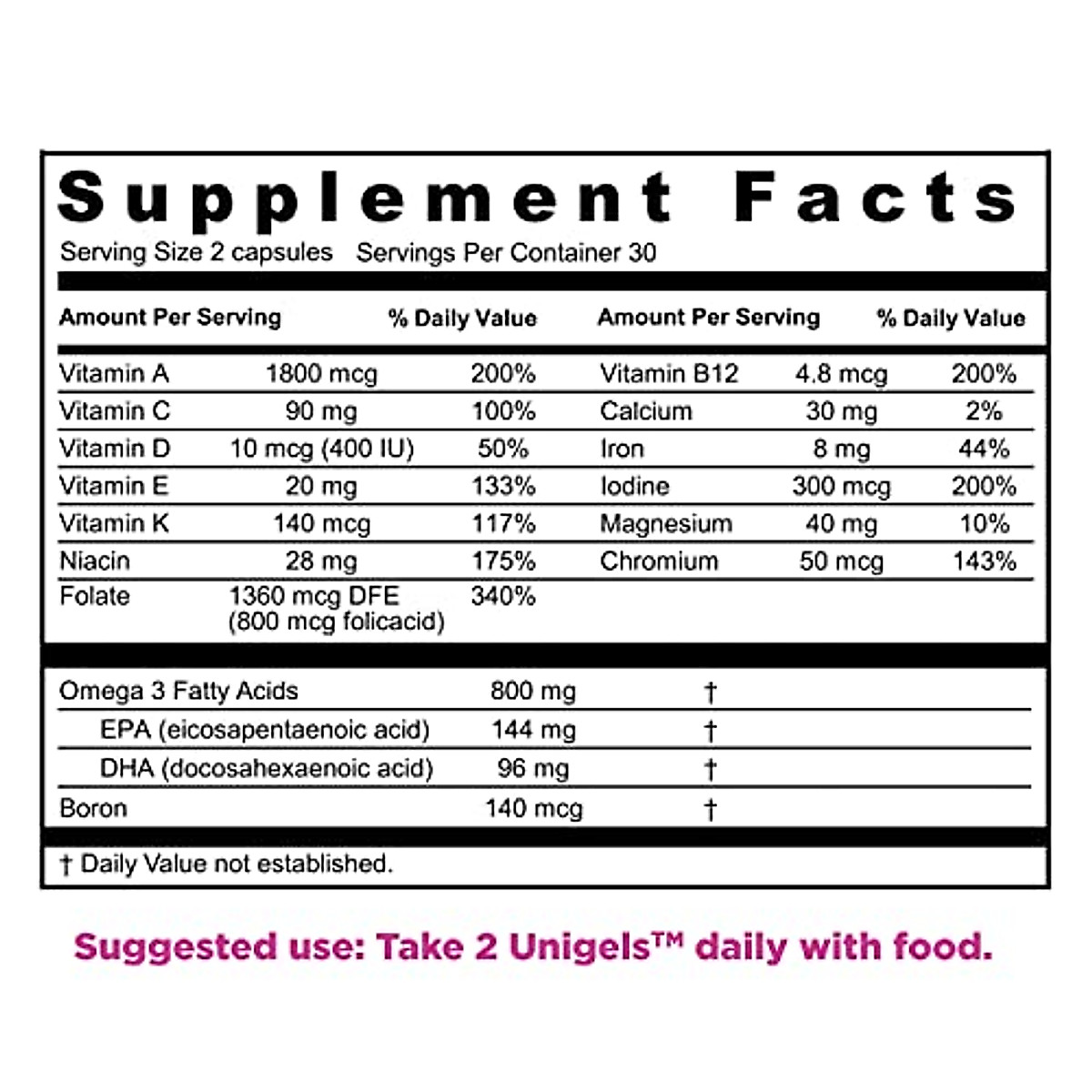 OhMyVit! for Ellas Womens Multivitamin Unigel – 60Pcs Softgels Multi Vitamins Supplements for Women – 15 Vitamins and Minerals Support Hormonal Balance, Bone Health