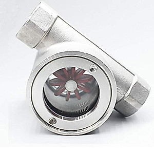 1/2"NPT Stainless Steel 304 Sight Water Flow Indicator with Impeller 362Psi 2.5MPa