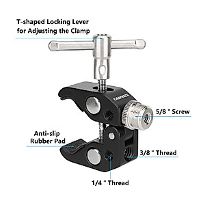 CAMVATE Super Crab Clamp with 5/8"-27 Thread Adapter for Microphones (2-Pack) - 3124