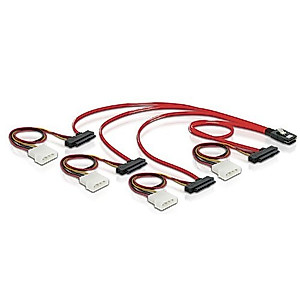 Cablecc Internal 36Pin LSI 3Ware Molex Mini SAS SFF-8087 to SFF-8482 and x4 SAS 29pin Raid Disk Cable