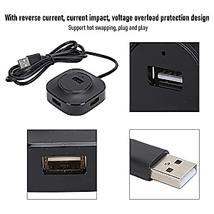 USB Hub, 4 USB2.0 Ports Adapter Charger, Ultra Slim Data Splitter PVC, 1.2 Meter / 3.9ft, Plug and Play, for Flash Hard Disk Keyboard 2.0