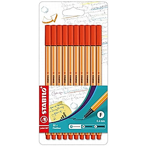 STABILO Fineliner - Point 88 - Wallet of 10 - Red