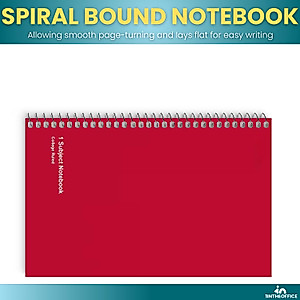 1InTheOffice 1-Subject Wirebound Notebook, College Ruled, 80 Sheets, Spiral Notebook 5x7, 7 3/4" x 5", 6/Pk (6)