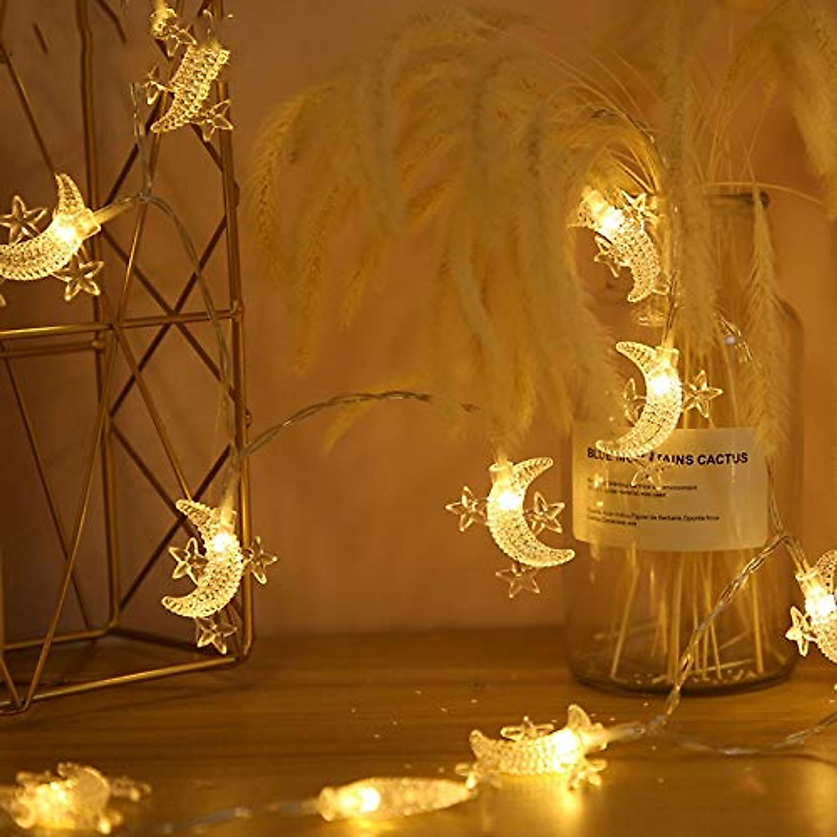 Light String, Simple And Convenient Moon Star Pendant Decoration Lamp, for Home Decoration, Garden Lighting Indoor And Outdoor