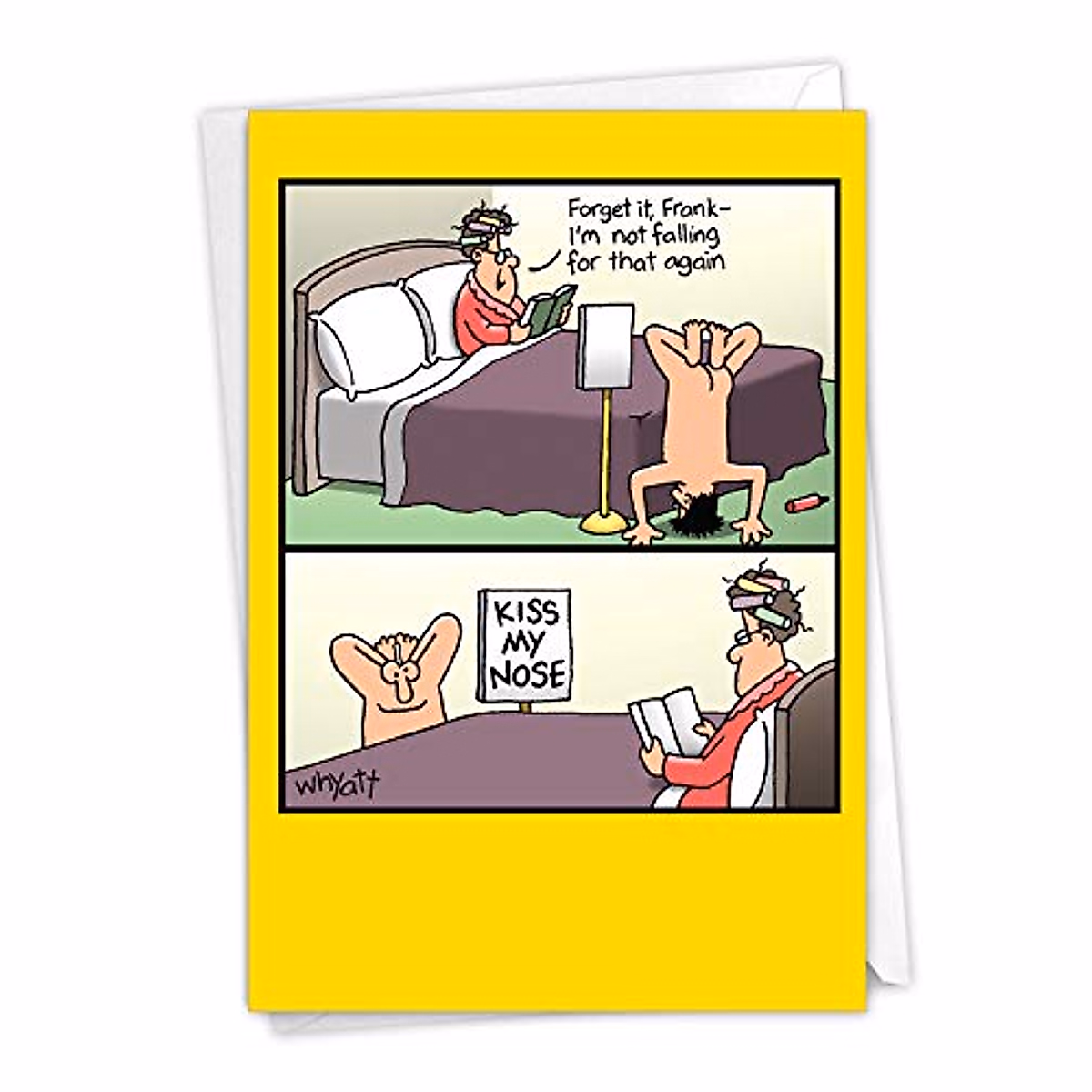 NobleWorks Hilarious Birthday Greeting Card with 5 x 7 Inch Envelope (1 Card) Bday Kiss my nose Tim Whyatt Birthday Cartoon 8347Z