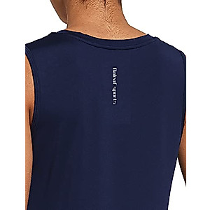 BALEAF Women's Sleeveless Athletic Shirts Workout Running Tank Tops Active Gym Tops Navy Size M
