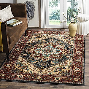 SAFAVIEH Summit Collection 8' x 10' Dark Grey / Red SMT293A Traditional Oriental Non-Shedding Living Room Bedroom Dining Home Office Area Rug