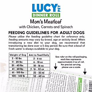 Lucy Pet Dinner Rolls-Mom's Meatloaf Chicken with Carrots and Spinach 4lb