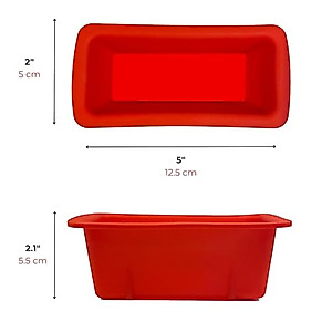 Starfrit Set of 3, Silicone Mini Loaf Pans, Green/Red/Gray