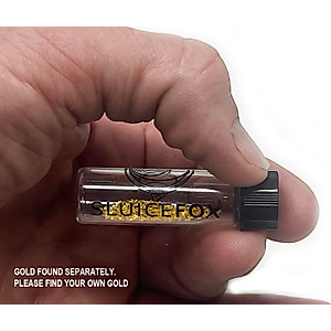 Sluice Fox Gold rush panning kit with carry bag; 10-piece prospecting tools for adults and kids. Gold pan accessories; Black sand magnet, plastic gold shovel, snifter bottle, tweezers and gold vials