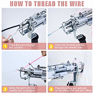 Tufting Gun Kit, 2 in 1 Cut Pile/Loop Pile Carpet Tufting Kit, Tufting Gun + Tufting Fabric 39 * 78 inches + Non-slip Fabric 39 * 70 inches + 12 Wool Balls Beginner's Carpet Maker Starter Kit