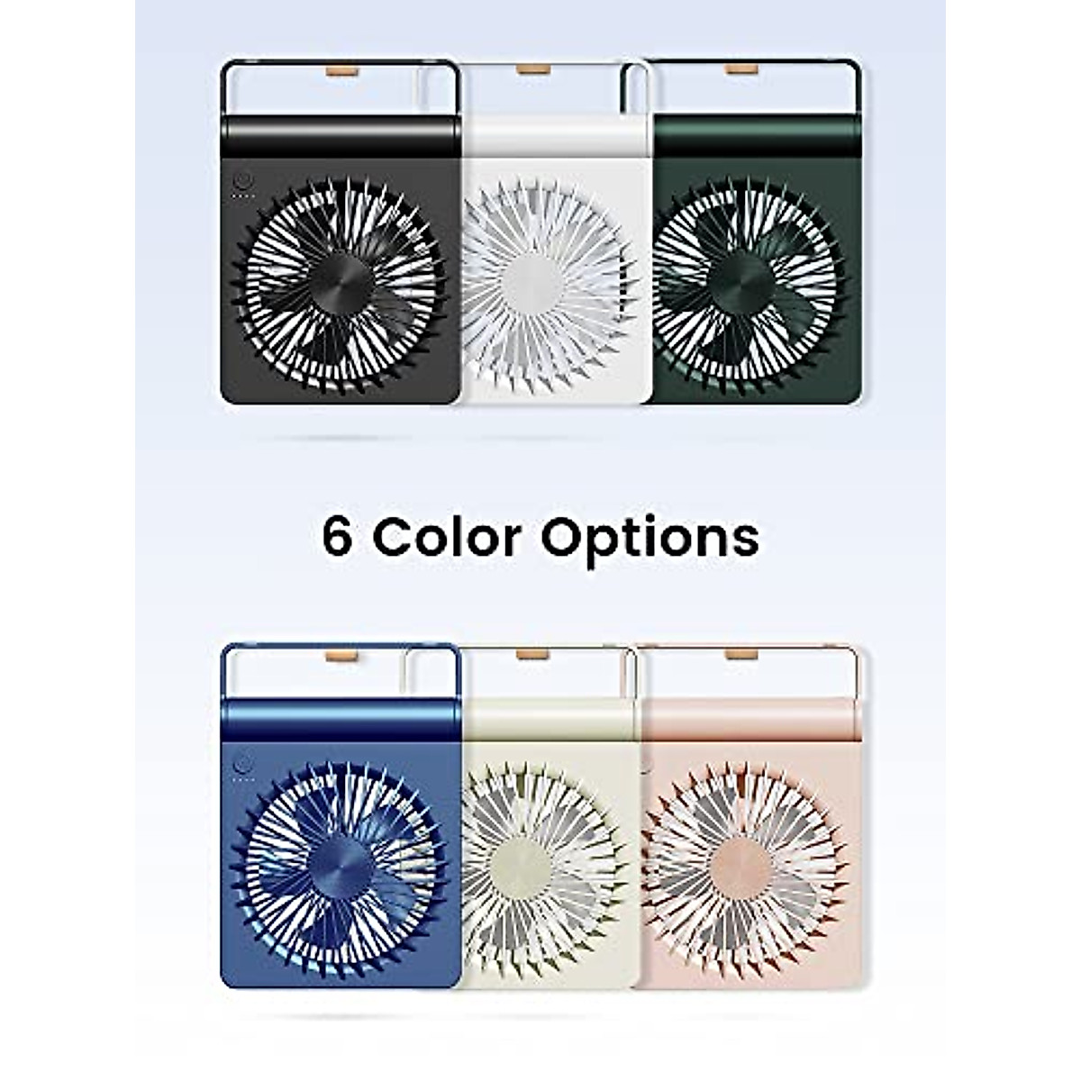 FERRISA Desk Fan, Small But Powerful, Portable Fan Battery Operated, 220° Tilt Folding Ultra Quiet mini Personal Fan, Strong Wind, 3 Speed Adjustable For Home Office Desktop Travel Camping (Black)