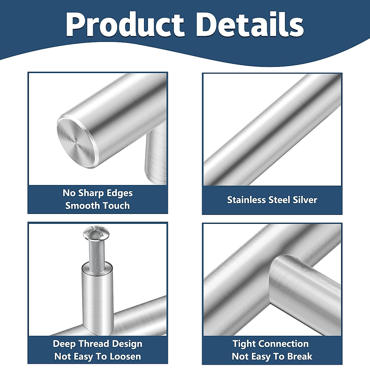 Koeka 30 pack 5 Inch Kitchen Cabinet Pulls Brushed Nickel Stainless Steel Kitchen Drawer Pulls Cabinet Handles Hardware Pulls for Dresser Drawers Ideal for Cabinetand Wardrobe 5" Length 3" Hole Center