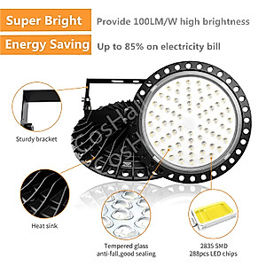 UFO LED High Bay Lights 300W 3 Packs,Super Bright 30000LM High Bay LED Shop Lights,6500K Daylight High Bay LED Lights,Waterproof High Bay Lighting,LED High Bay Light for Factory Warehouse Workshop