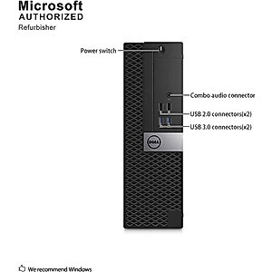 Dell 5050 SFF Desktop Intel i7-6700 UP to 4.00GHz 32GB DDR4 New 512GB NVMe SSD + 2TB HDD Built-in AX200 Wi-Fi 6 BT Dual Monitor Support Wireless Keyboard and Mouse Win10 Pro (Renewed)