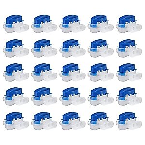 25 Pack Electrical IDC 314-BOX Pigtail 3 Wire Connectors for 22-14 AWG Cables, Robotic Lawn Mowers, Irrigation Applications