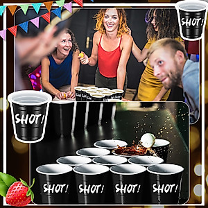 200 Pieces Disposable Shot Glasses 2 oz Shot Cups Plastic Party Favor Cups for Birthday Bachelorette Holiday Party Drinking Serving Snacks Samples Condiments and Tastings (Black)