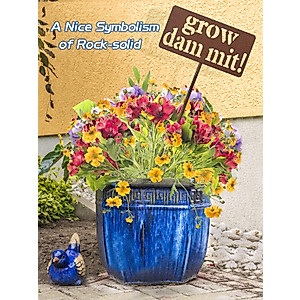 Grow Dammit Garden Signs Decor- Metal Garden Stakes Sign Funny Gardening Gifts with Gift Box for Women Men and Gardeners (19.7 Inches Tall)