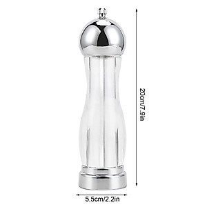 Pepper Grinder, Acrylic Pepper Grinder Mill 5 Inch Salt and Pepper Shaker Salt Grinder Pepper Mill Shakers Refillable(L)