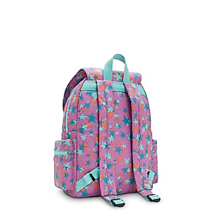 Kipling Women's Ezra, Adjustable Backpack Straps, Flap Closure, Nylon Travel Organizer, Starry Wonder, 11.5''L x 15.25''H x 8.75''D