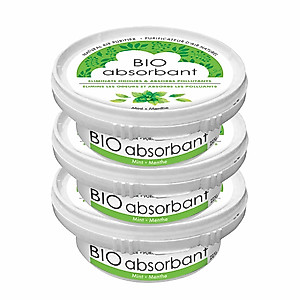 ATTITUDE Bio Absorbant Air Purifier with Activated Carbon, Plant- and Mineral-Based, Vegan, Mint, 8 Ounces (Pack of 3)