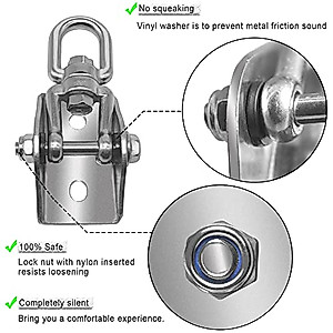 Hammock Hanging Kit with Swing Chain, 1000lbs Capacity Hanging Hooks Heavy Duty 360° Swivel for Yoga, Chair, Tree, Indoor & Outdoor Gym