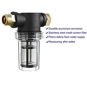 M MINGLE Garden Hose Filter for Pressure Washer Inlet Water, Inline Filter for Sediment, 40 Mesh Screen, Extra 100 Mesh