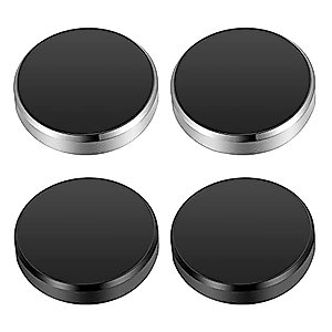 TOODOO 4 Pieces Magnetic Phone Car Mount Flat Cell Phone Holder Universal Stick on Flat Magnetic Car Mount for Car Dashboard Wall Windshield Table Mirror, Black and Silver