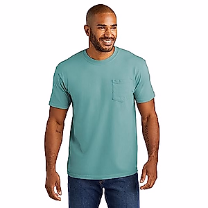 Comfort Colors mens Adult Short Sleeve Pocket Tee, Style 6030 T Shirt, Sea Foam, Large US