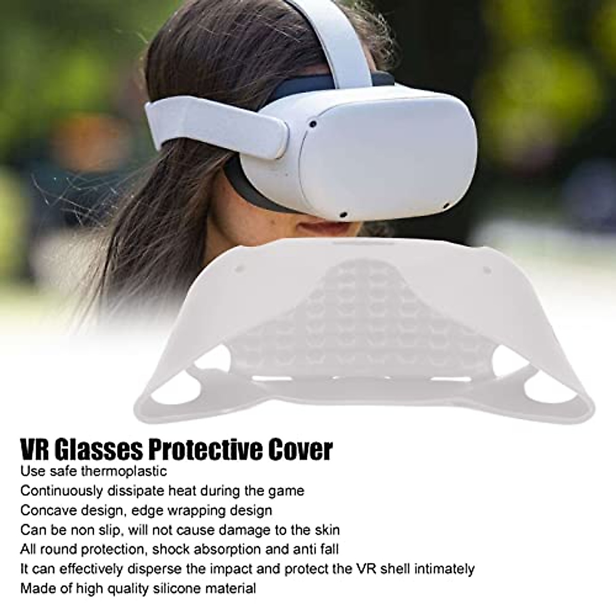 VR Glasses Silicone Lens Cover, Collision Proof Anti Scratch Washable VR Protective Cover for Oculus Quest 2(Grey)
